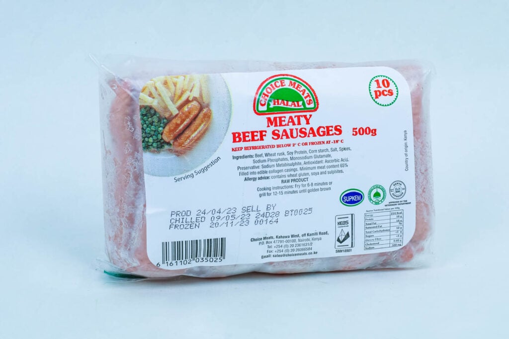 Farmer's Choice Halal Meaty Beef Sausages - 500g (Frozen) - Greenspoon
