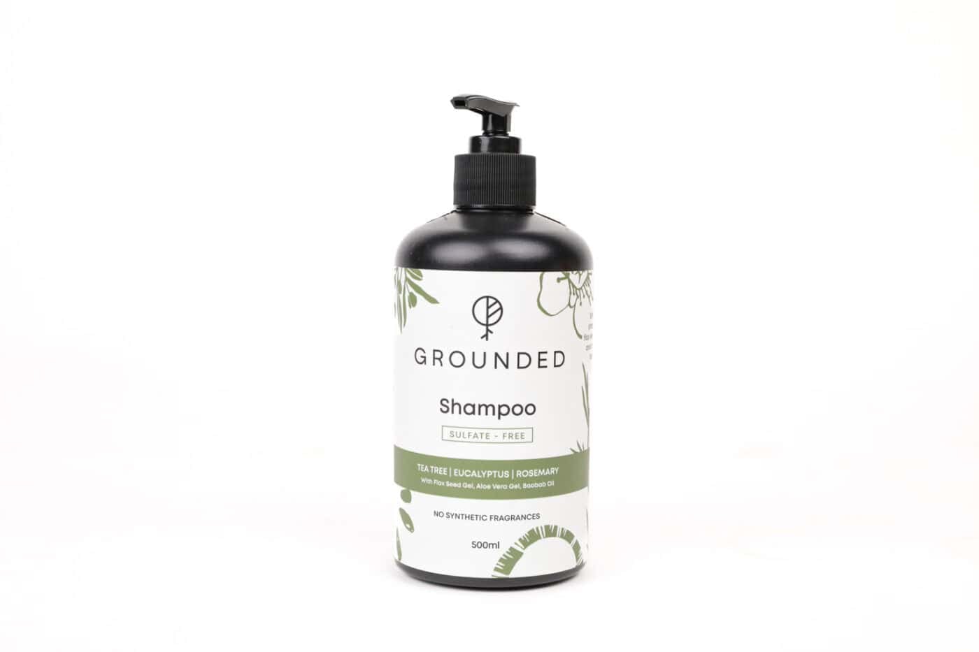 Grounded Tea tree, Eucalyptus & Rosemary Shampoo - 500ml - Greenspoon